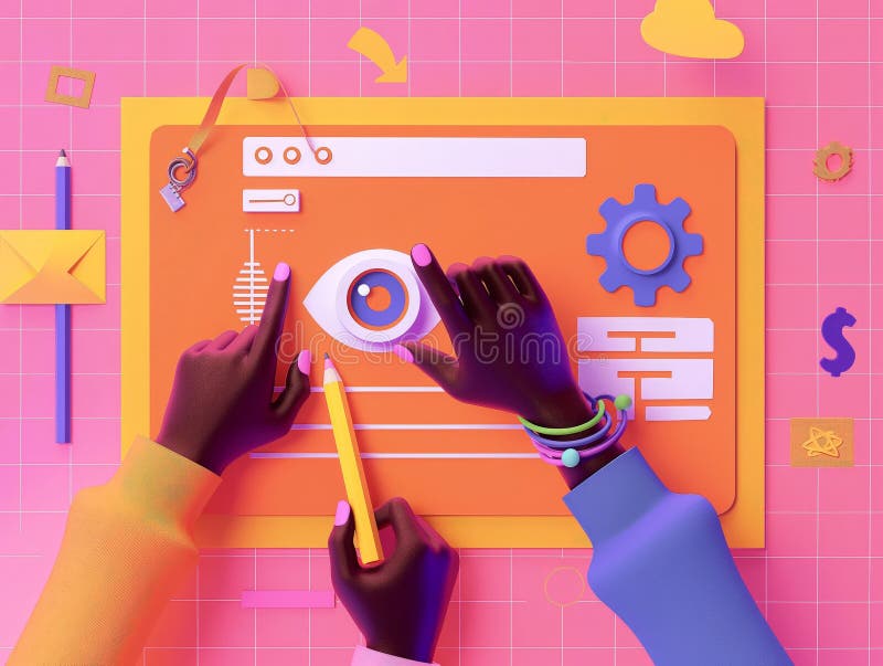 Collaborative Digital Design Concept Stock Photo - Image of interface ...