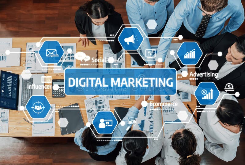 Collaborative Digital Marketing Strategy Development with Diverse Professionals Analyzing Data ...