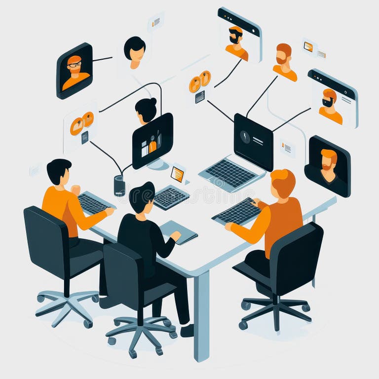 Collaborative Digital Meeting with Diverse People Engaged in Virtual ...