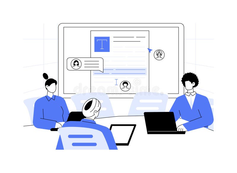 Collaborative Editing Abstract Concept Vector Illustration. Stock Vector - Illustration of ...