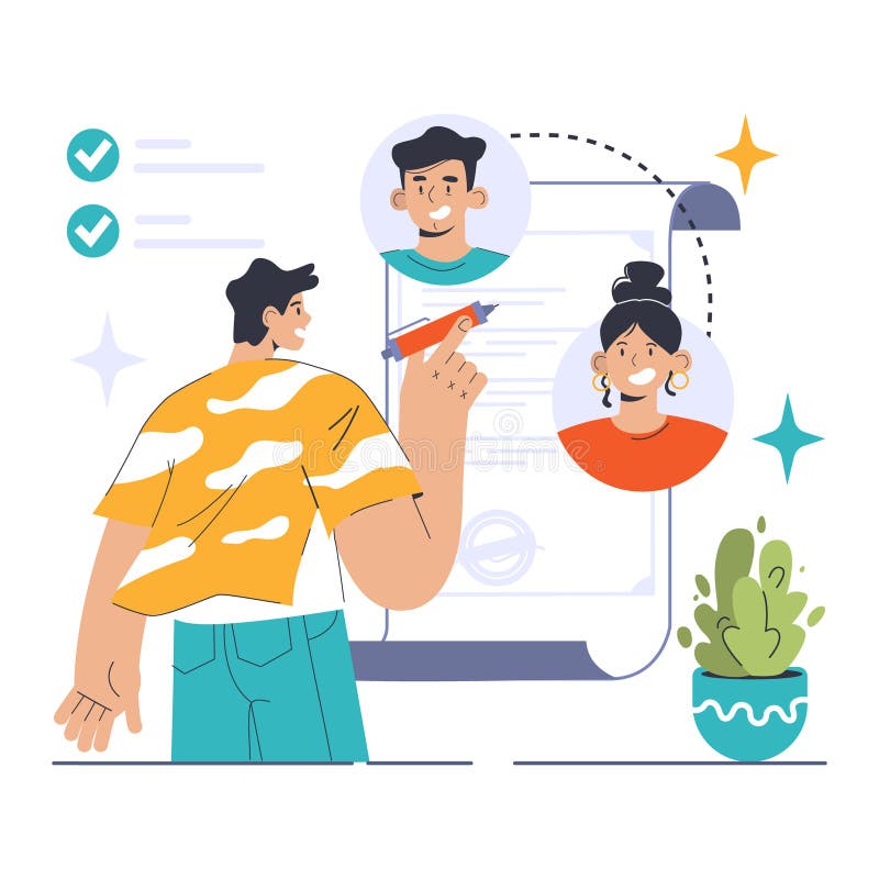 Collaborative Editing Concept. Flat Vector Stock Vector - Illustration of revisions, sharing ...