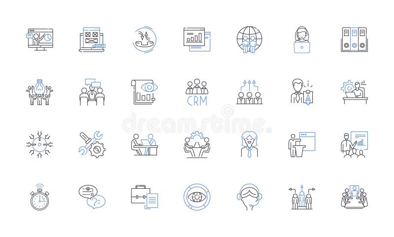 Collaborative Effort Line Icons Collection. Synergy, Partnership, Unity ...