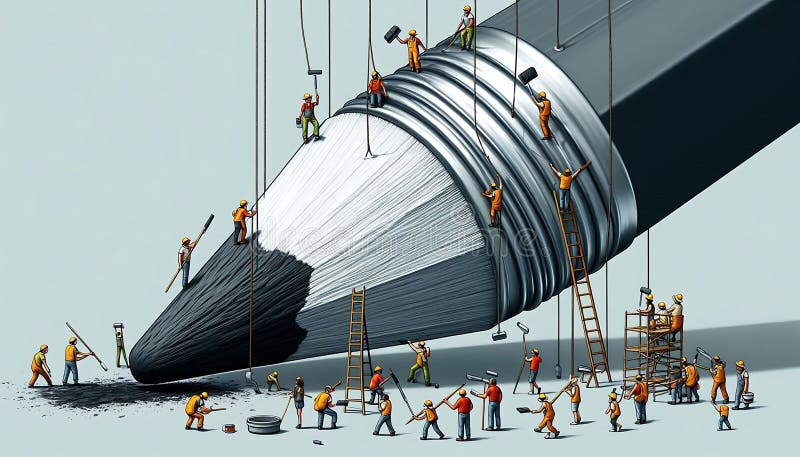 Collaborative Effort To Rewrite a New Beginning Stock Illustration ...