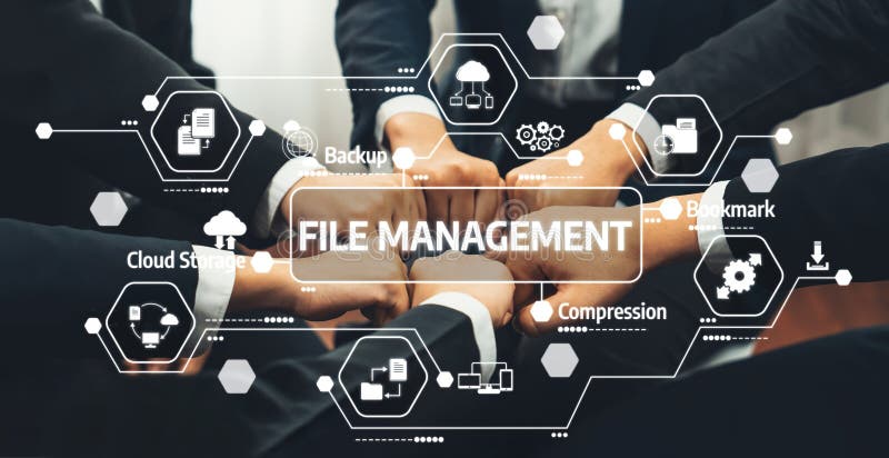 Collaborative Efforts in File Management with Hands Overlaid by Digital ...
