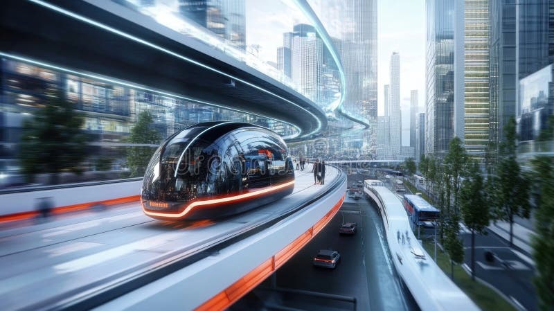 Collaborative Futuristic Projects Innovating Smart Urban Mobility Stock ...