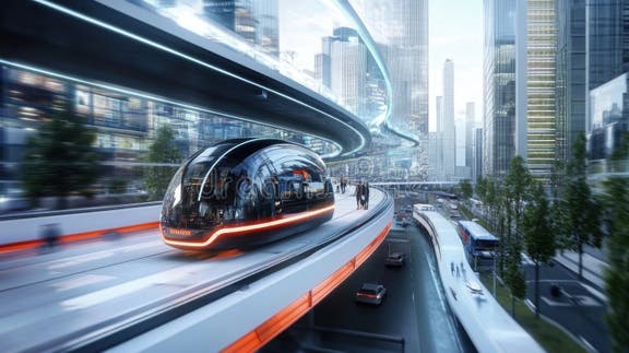 Collaborative Futuristic Projects Innovating Smart Urban Mobility Stock ...