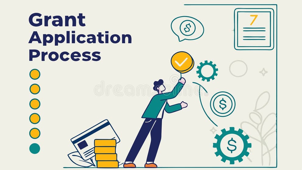 Collaborative Grant Application Process Workflow Illustration, Vector ...
