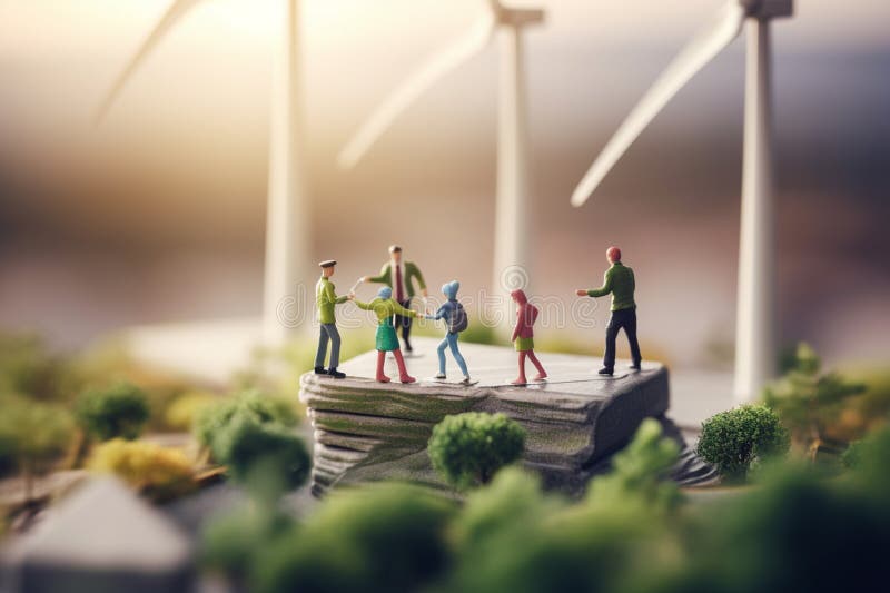 Collaborative Group Working on Renewable Energy Concept with Wind ...