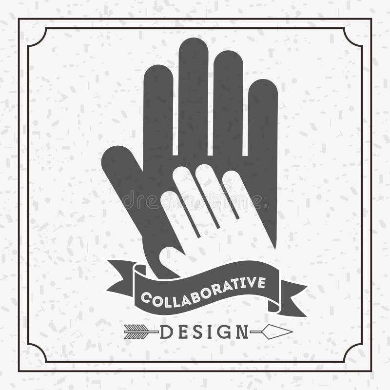 Collaborative hands design stock illustration. Illustration of help ...