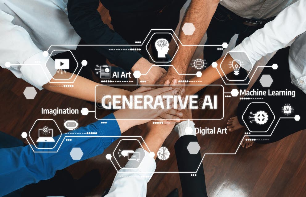 Collaborative Hands Representing Generative AI with Digital Icons ...