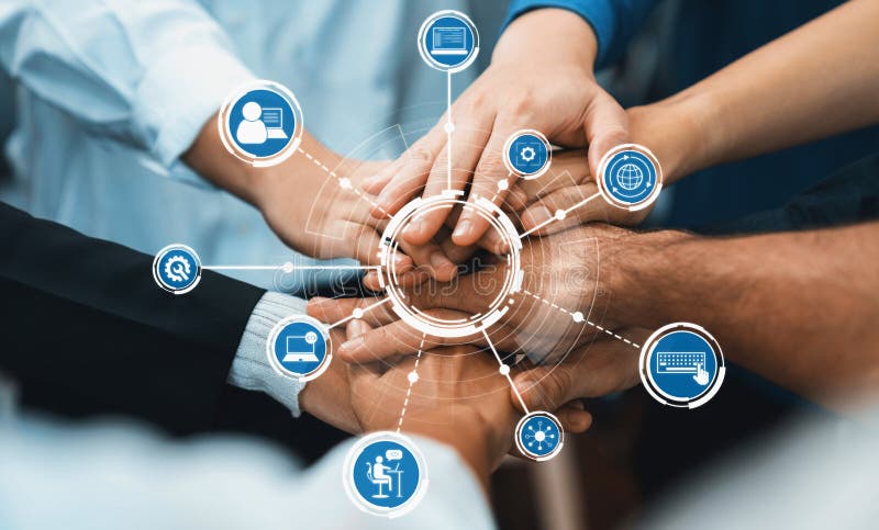 Collaborative Hands Working Together with Gears Symbolizing Teamwork ...