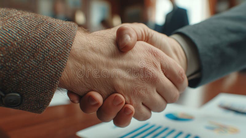 Collaborative Handshake Uniting Professionals in a Modern Boardroom ...
