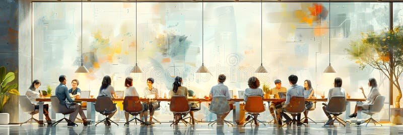 Collaborative Harmony: Diverse Team Working Together on Blank Canvas ...