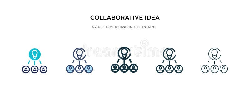 Collaborative Idea Icon in Different Style Vector Illustration. Two ...