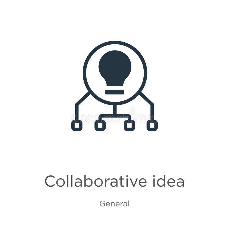 Collaborative Idea Icon in Trendy Design Style. Collaborative Idea Icon ...