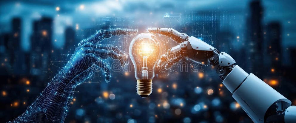 Human-AI Collaboration for Innovation Stock Illustration - Illustration ...