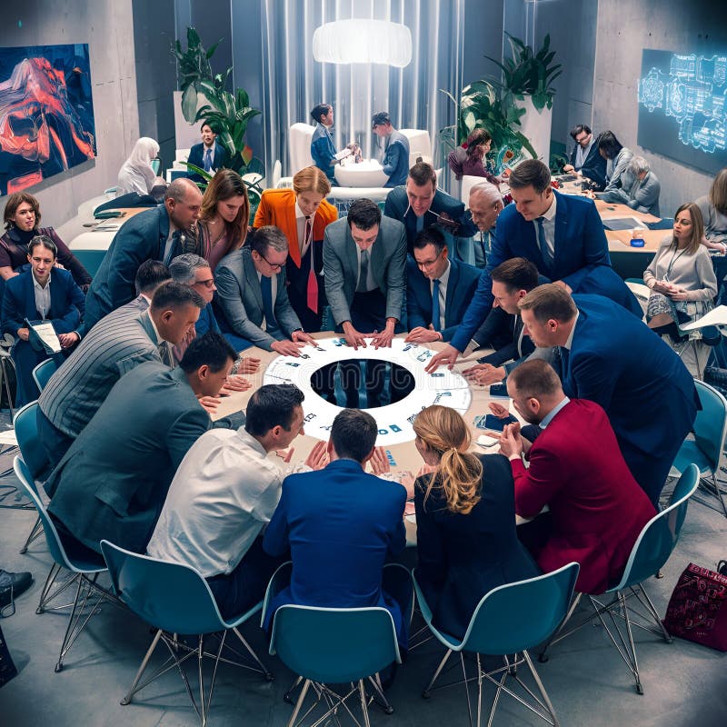 Collaborative Innovation: Diverse Team Connected by Glowing Network ...