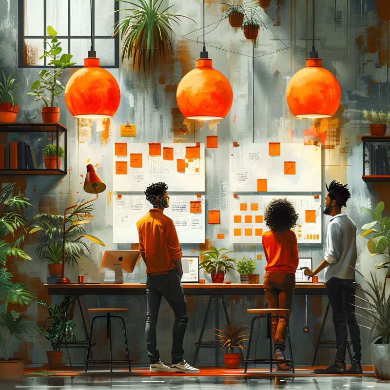 Collaborative Innovation Session: Diverse Group Brainstorming Ideas ...