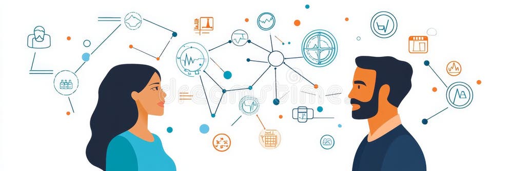 Collaborative Innovation Two People Brainstorming Ideas Two Individuals ...