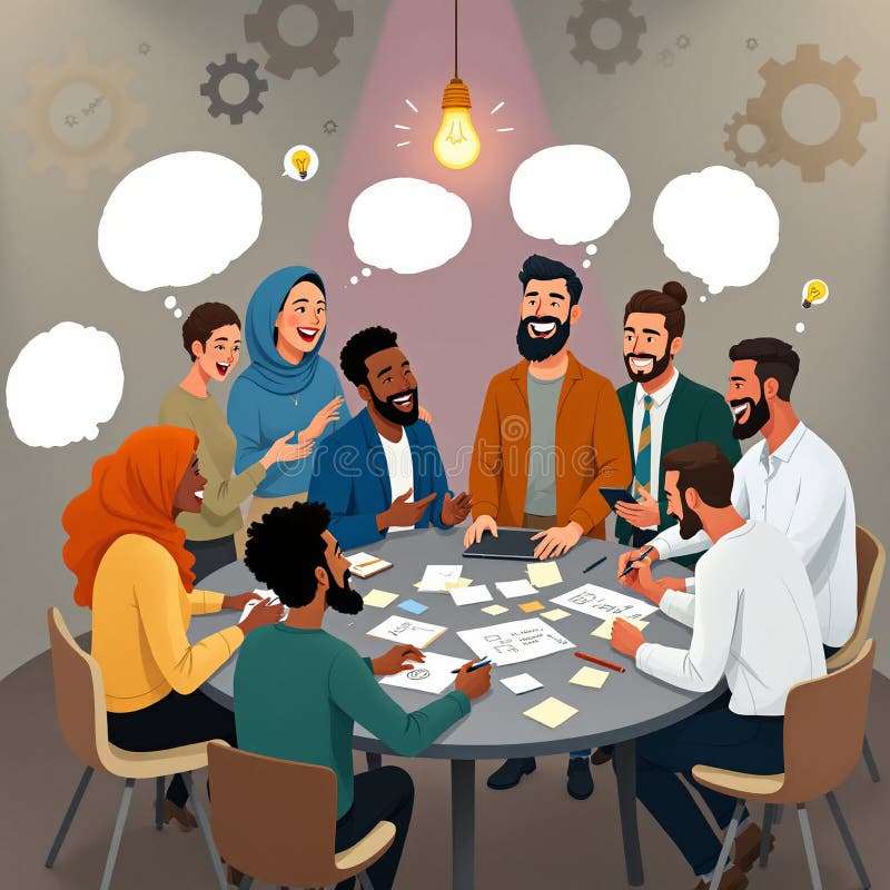 Collaborative Innovation Vector Illustration Stock Illustration ...