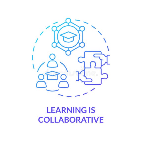 Collaborative Learning Blue Gradient Concept Icon Stock Vector ...