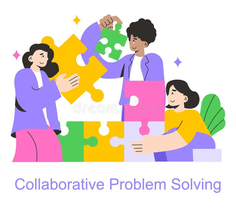 Collaborative Learning. Flat Vector Illustration Stock Vector - Illustration of idea ...