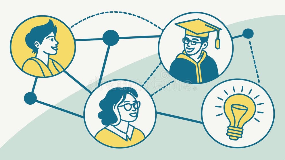 Collaborative Learning Network, Knowledge Exchange. Vector Design Generative AI Stock Vector ...