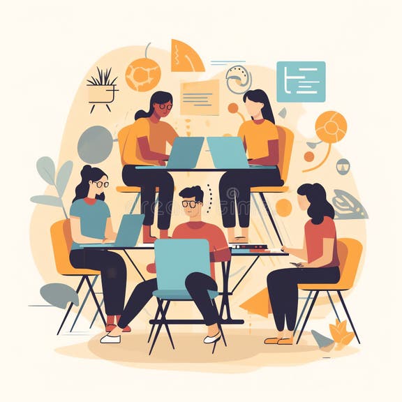 Students Working Together Project Stock Illustrations – 184 Students ...