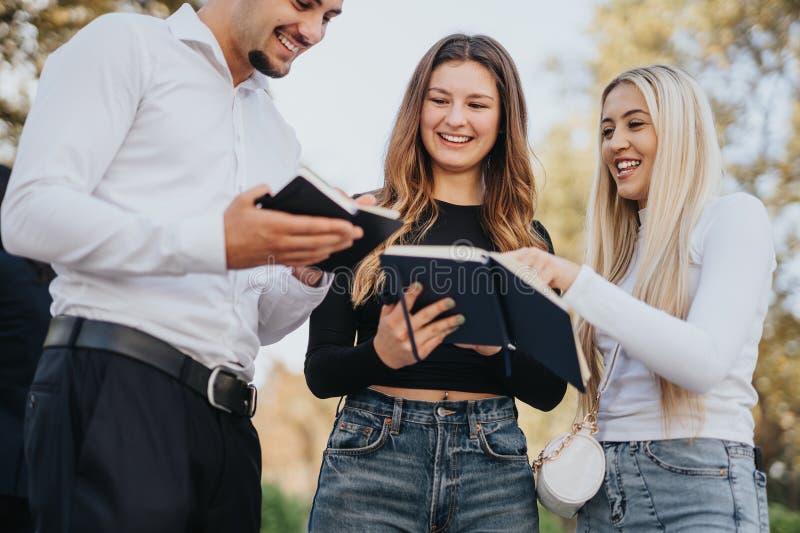 University Students Discussing, Solving Tasks and Studying Together ...