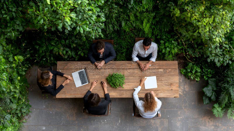 Collaborative Meeting in a Green Environment with Laptops and ...
