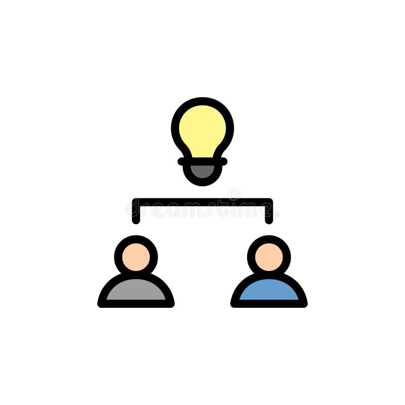 Collaborative, Men, Bulb Icon. Simple Color with Outline Vector ...