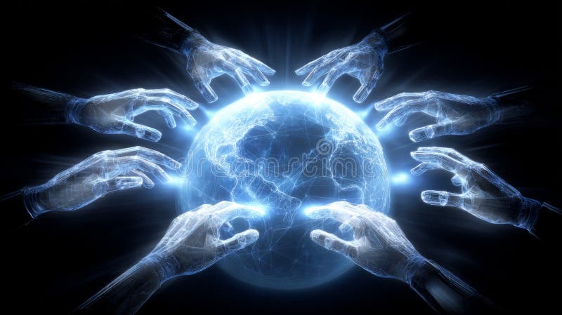 Collaborative Metaphor, Multiple Robotic Hands Connected in Circular ...