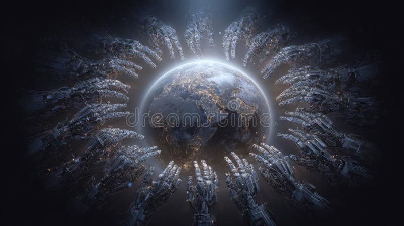 Collaborative Metaphor, Multiple Robotic Hands Connected in Circular ...