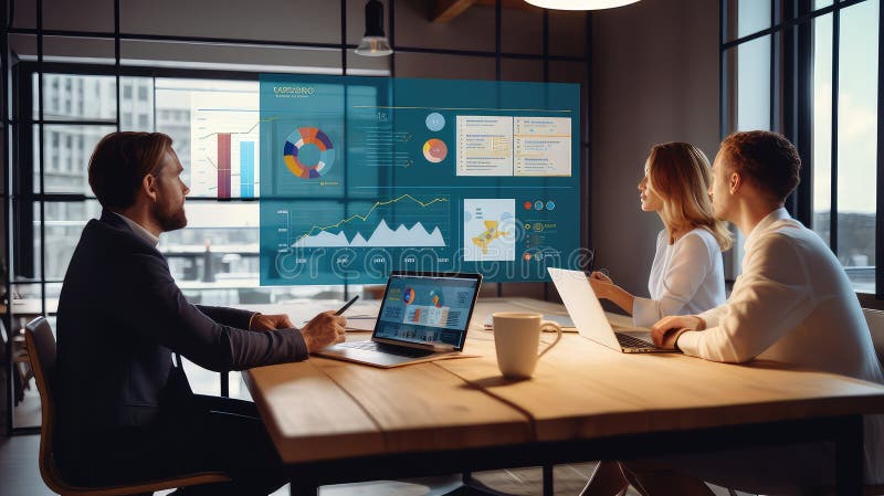 A Collaborative Online Workspace Cartoon Illustration - Generative AI ...