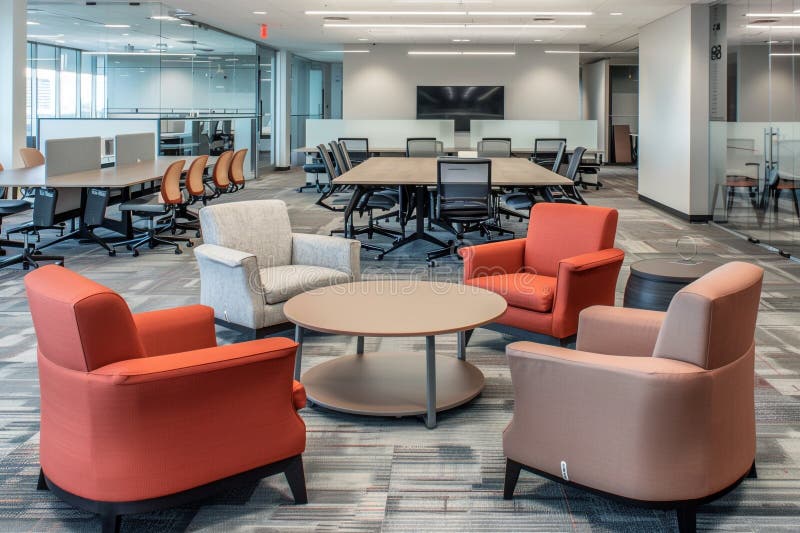 A Collaborative Open Office with Flexible Seating and Communal Work ...