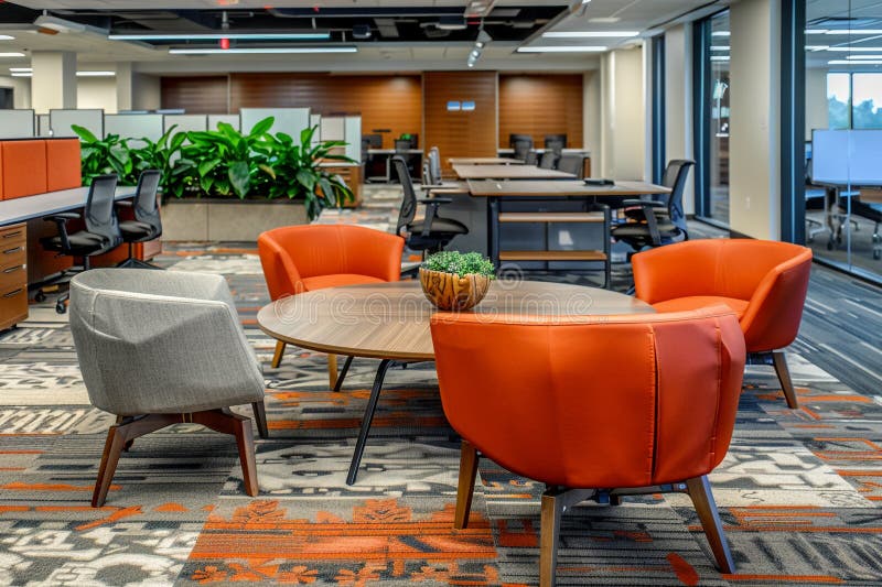 A Collaborative Open Office with Flexible Seating and Communal Work ...