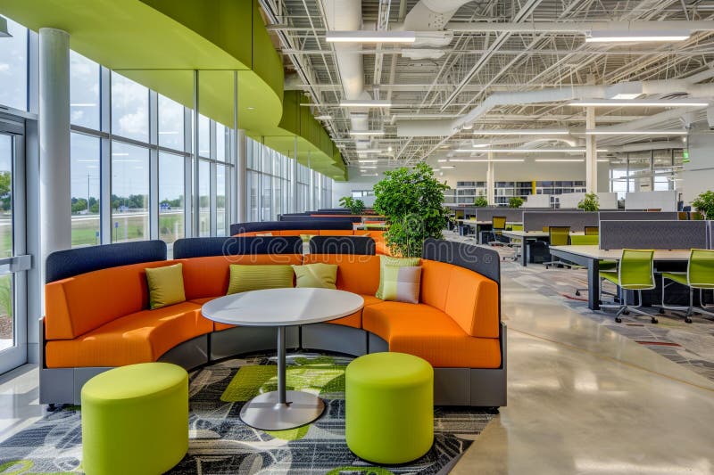 A Collaborative Open Office with Flexible Seating and Communal Work ...