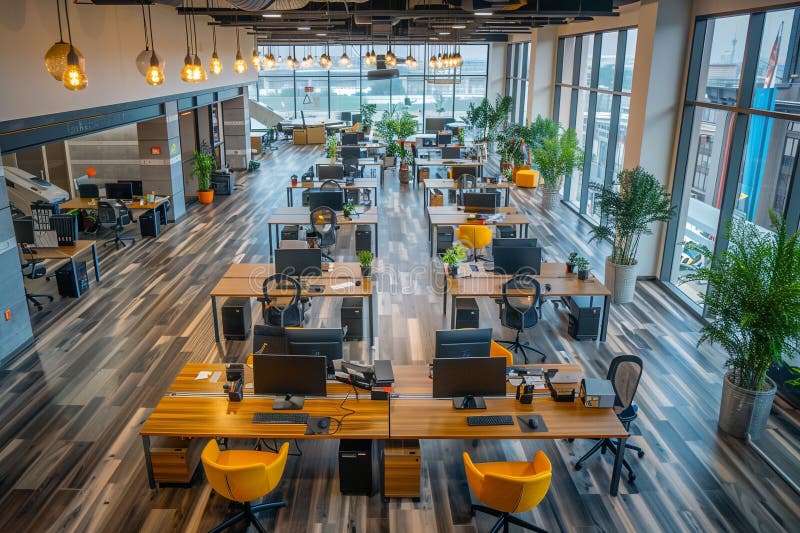 A Collaborative Open Office with Shared Desks and Casual Breakout Areas ...