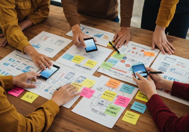 Collaborative Planning Session Stock Illustration - Illustration of ...