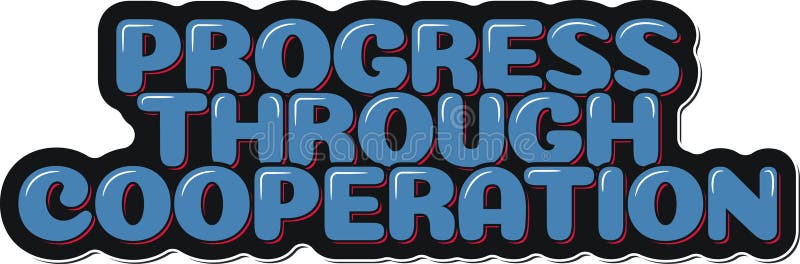 Collaborative Progress Lettering Vector Stock Vector - Illustration of ...