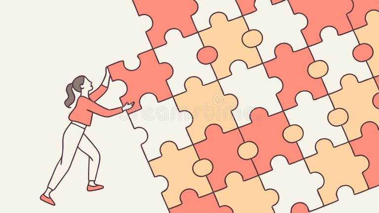 Collaborative Puzzle Assembly Teamwork Solution Vector, Vector Design ...