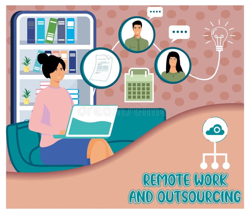 Collaborative Remote Work Concept.Woman Working from Home and ...