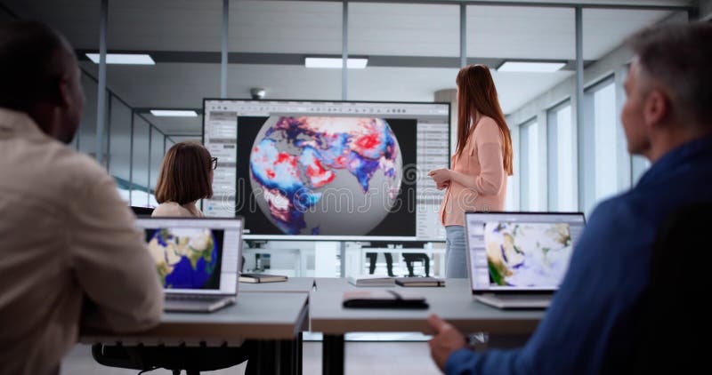 Collaborative Research Team Analyzing Weather Climate Forecast Stock ...