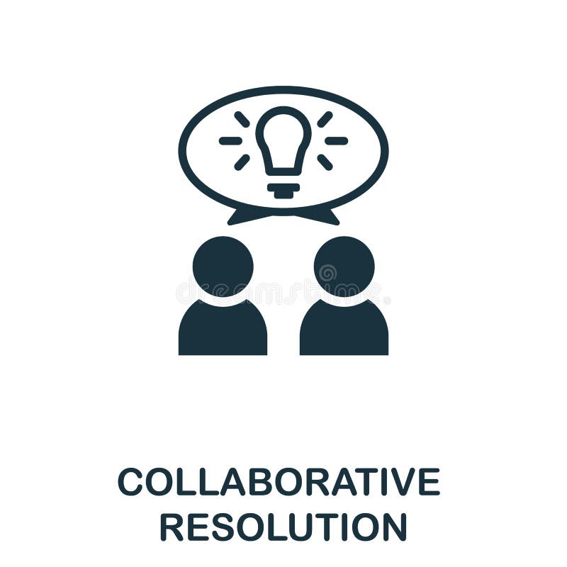 Collaborative Resolution Icon. Monochrome Sign from Corporate ...