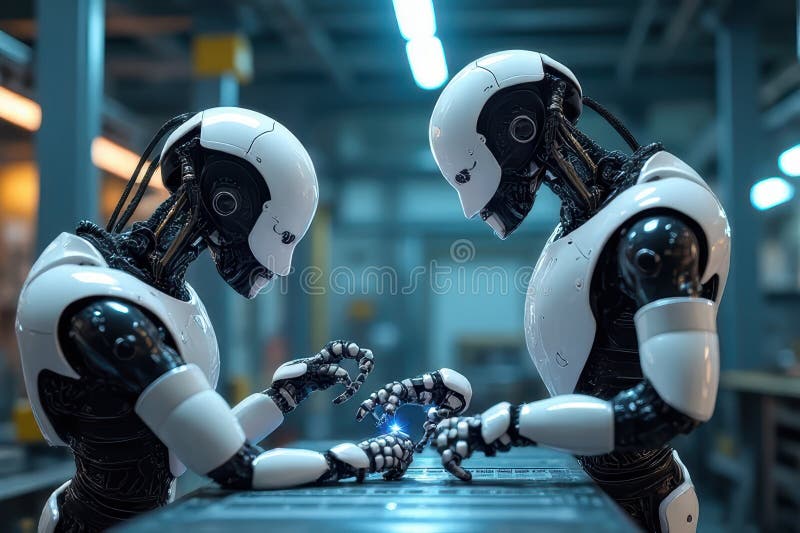 Collaborative Robotics and Automation Stock Illustration - Illustration ...