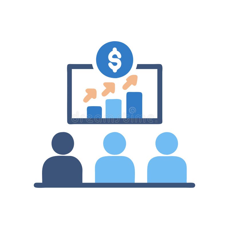 Collaborative Sales Meeting Icon Stock Illustration - Illustration of ...