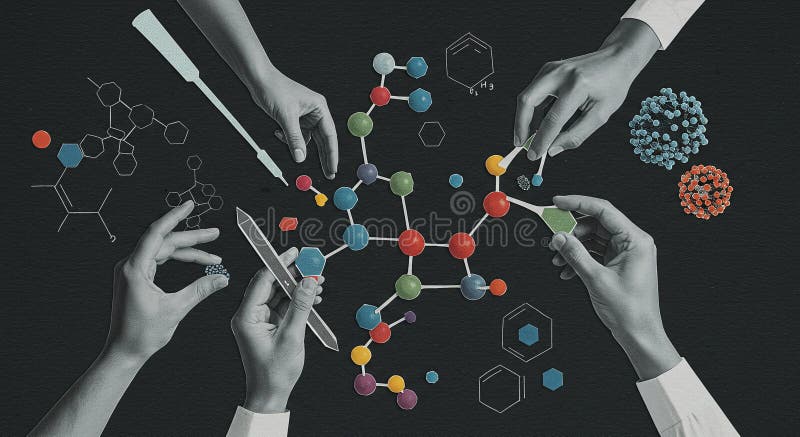 Collaborative Scientific Research Stock Illustration - Illustration of ...