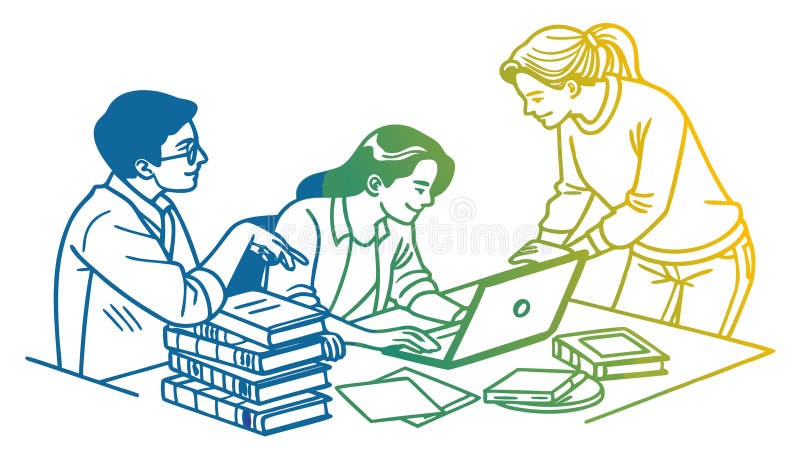 Collaborative Study Group, Learning Together, Vector Design Generative AI Stock Vector ...