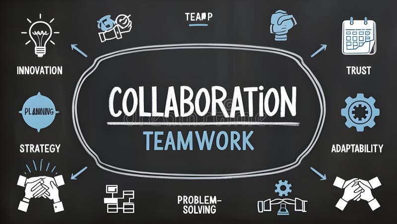Collaborative Success: a Visual Guide To Teamwork Stock Illustration ...