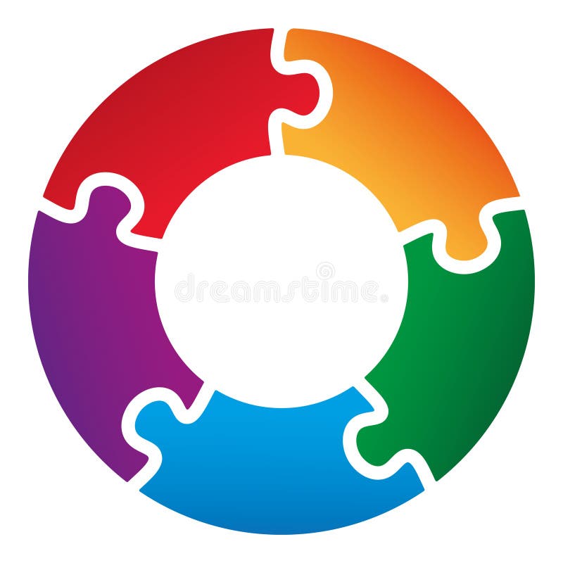 Collaborative Symbol of Puzzle Pieces Linked in a Circular Pattern ...